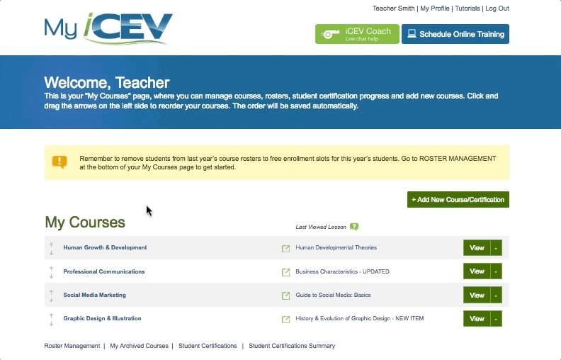 Lesson & Activity Visibility Settings