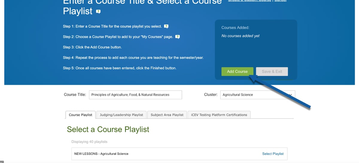 Setting Up Your "My Courses" Page