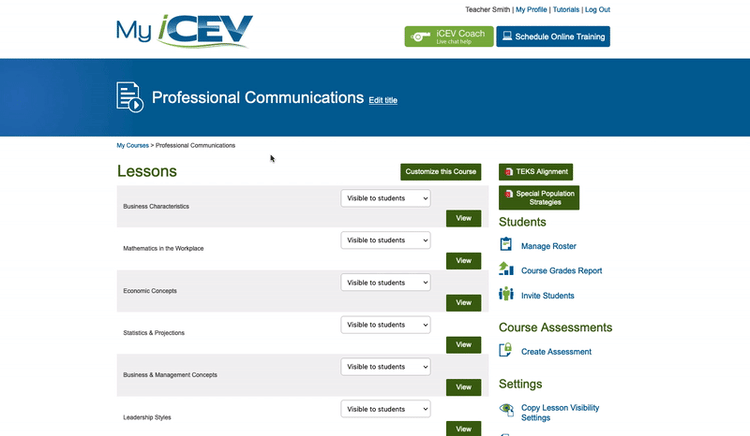 Lesson & Activity Visibility Settings