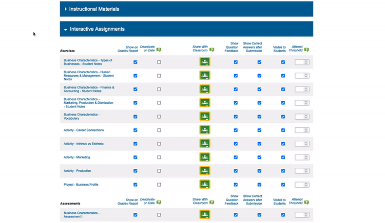 Lesson & Activity Visibility Settings