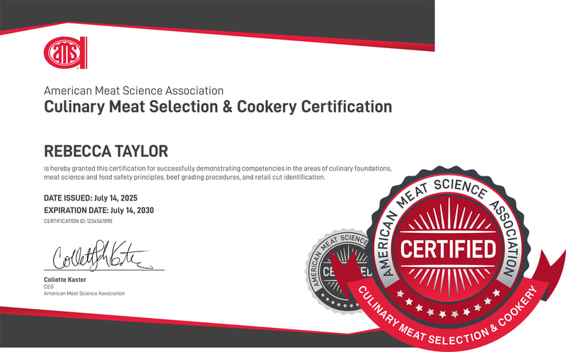 AMSA Culinary Meat Selection & Cookery Certification