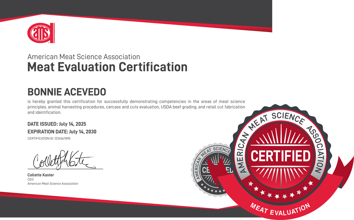 AMSA Meat Evaluation Certification