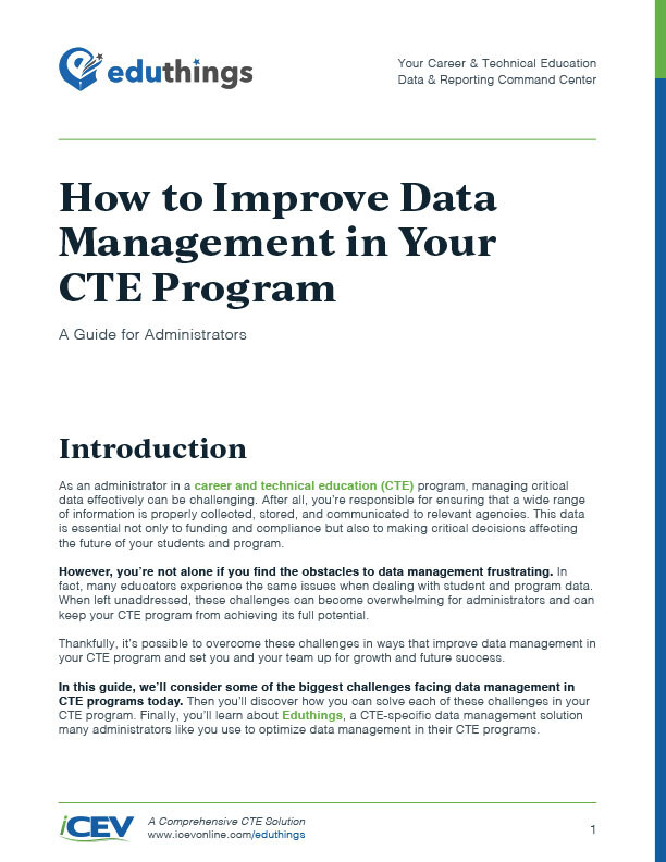 How to Improve Data Management in Your CTE Program Guide