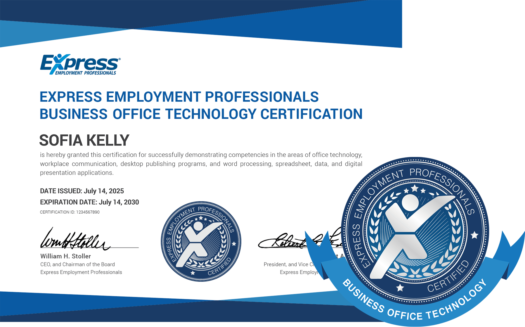 Express Employment Professionals Business Office Technology Certification
