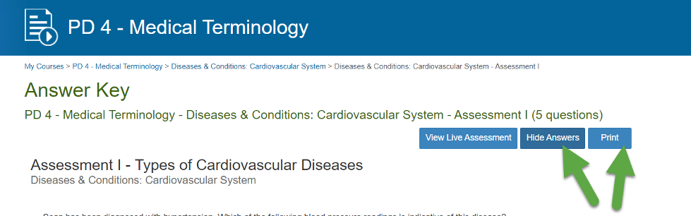 Printing Assessments & Custom Exams