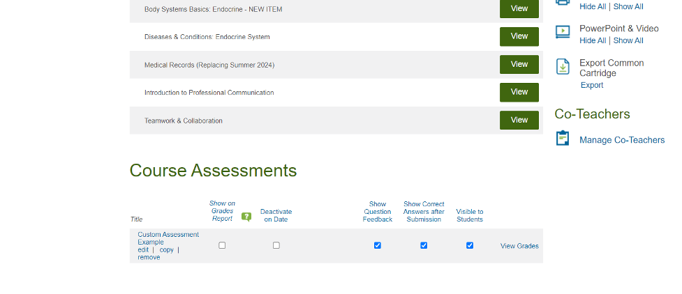 Printing Assessments & Custom Exams