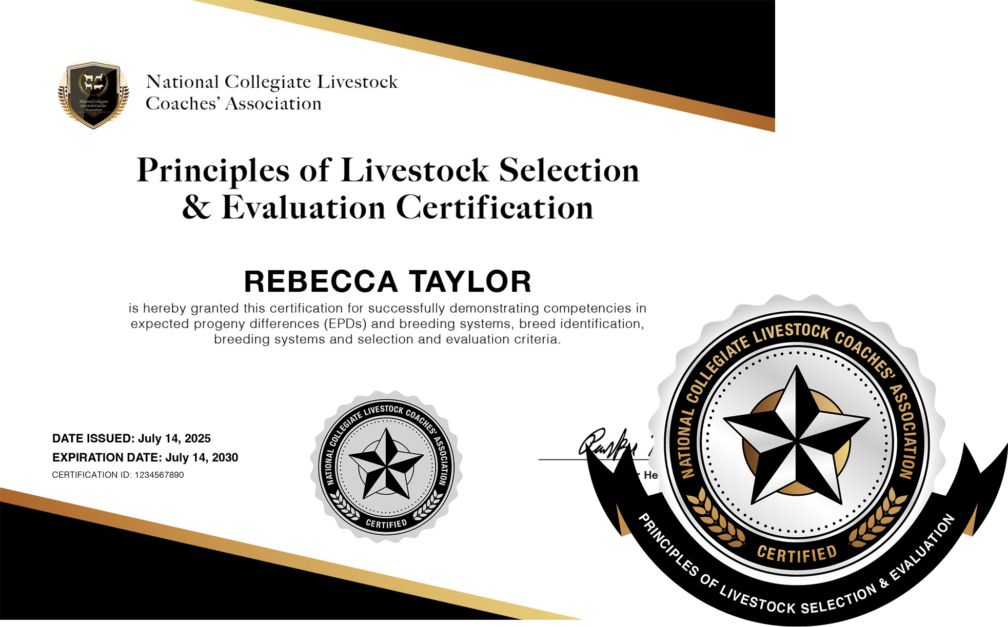 NCLCA Principles of Livestock Selection & Evaluation Certification